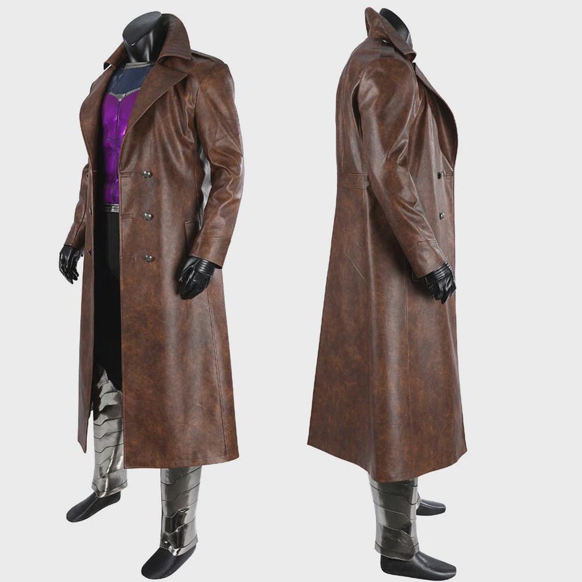 Deadpool 3 Gambit Brown Leather Trench Coat for Men, Shirt Jacket ...