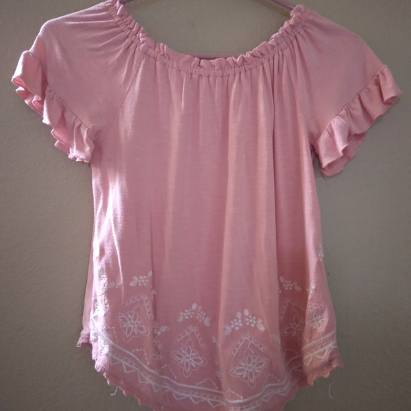 Pink Peasant Top - Etsy