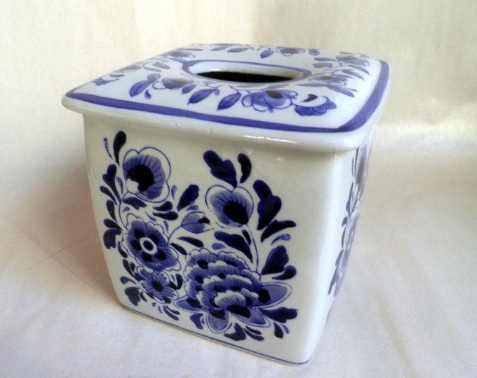Cobalt Blue and White CERAMIC Tissue Box Cover - Etsy