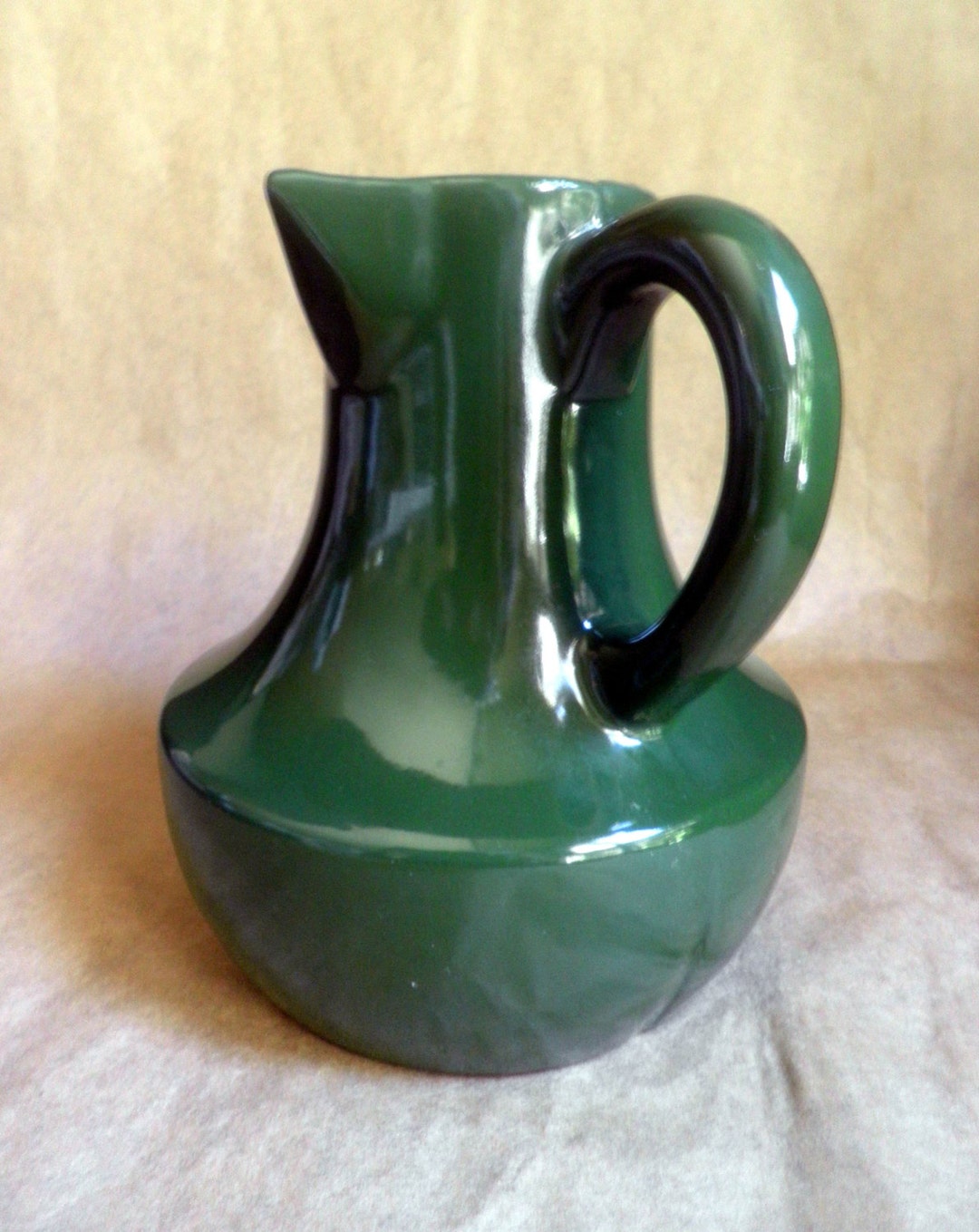 Ceramic Side Spout Serving PITCHER, Leaf Green, Mid Century - Etsy