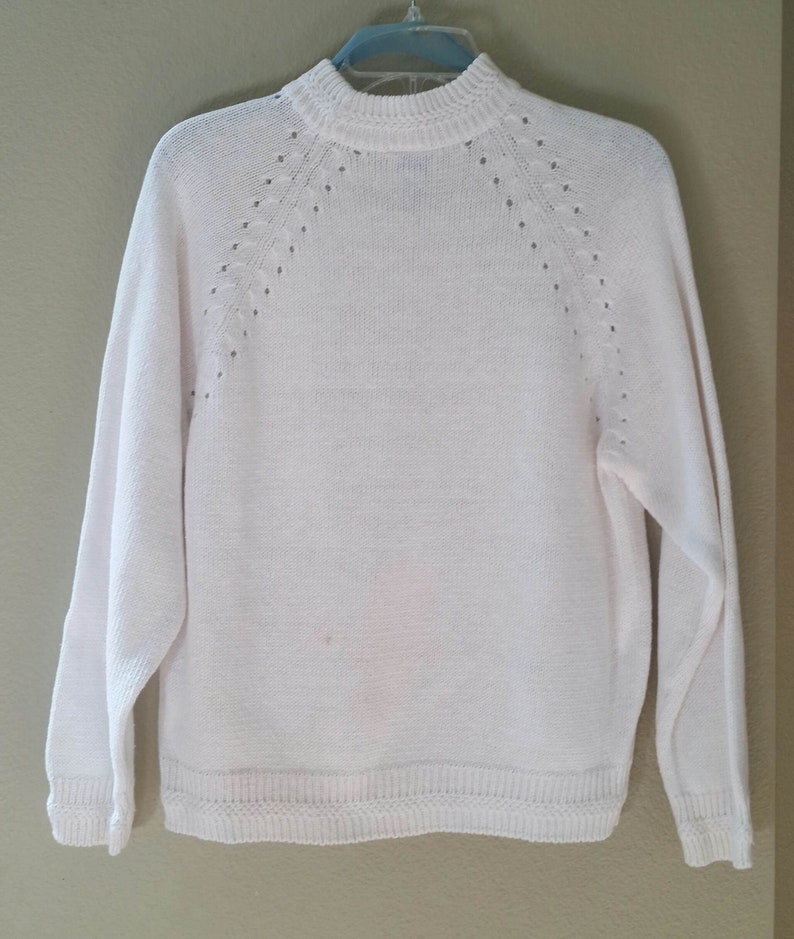 Cute White Ramie/cotton Pullover Sweater Cool Comfort Size | Etsy