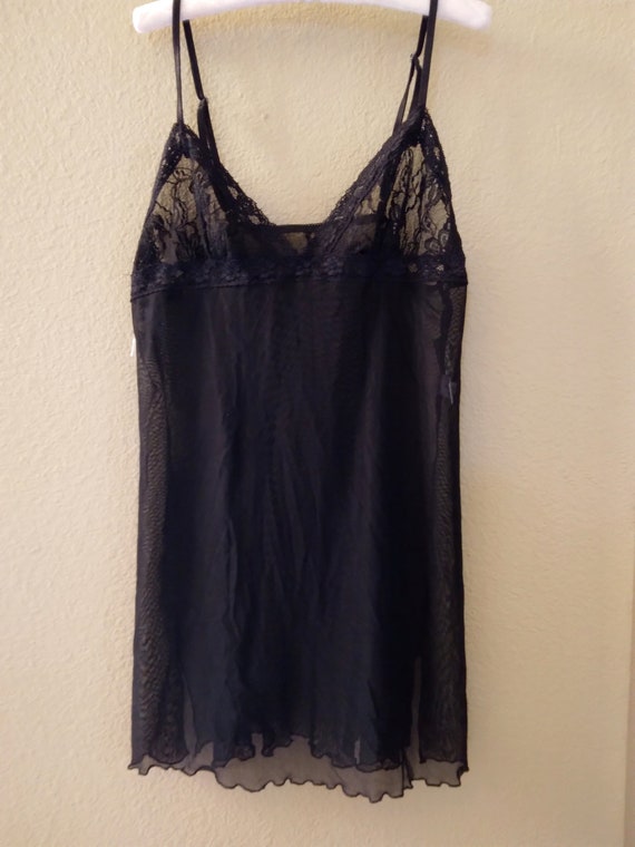 Sheer Sexy Black Nightie Babydoll Gown Stretchy Lace Bust - Etsy