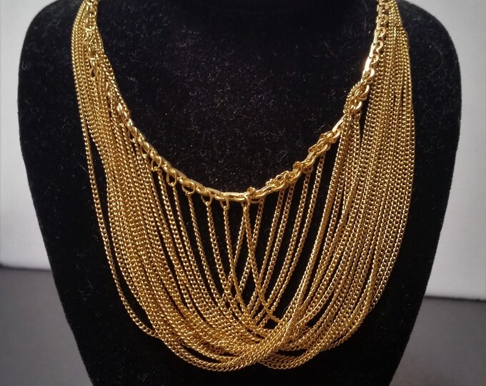 Gold Chain Necklace, Draped Chains - Etsy