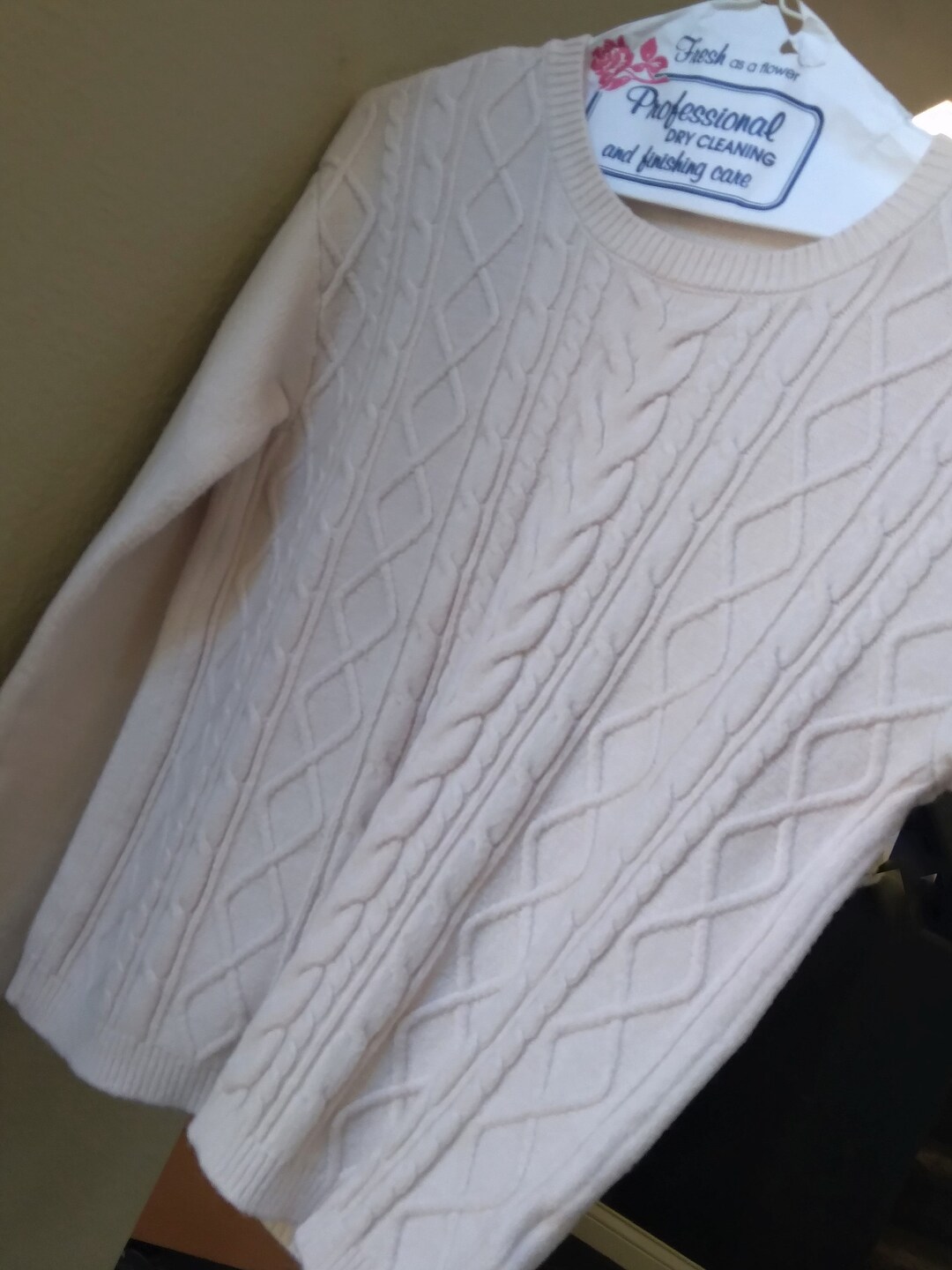 Supa-soft Ecru Cable Knit Sweater, Size Woman's Small, Pullover Sweater ...