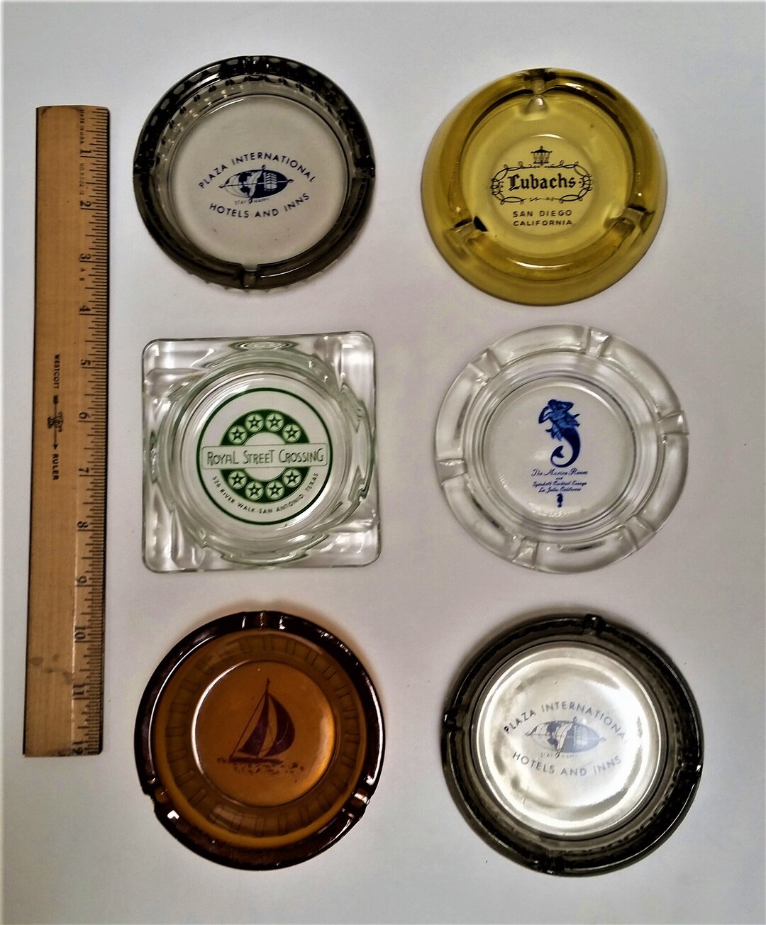 Vintage Glass Ash Tray Collection, 6 Ash Trays - Etsy