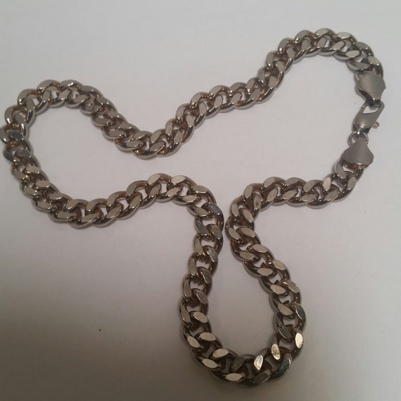 Flat Curb Link Chain Necklace, Steel , 17.5 Flat Curb Link Chain Necklace, Steel , 17.5
