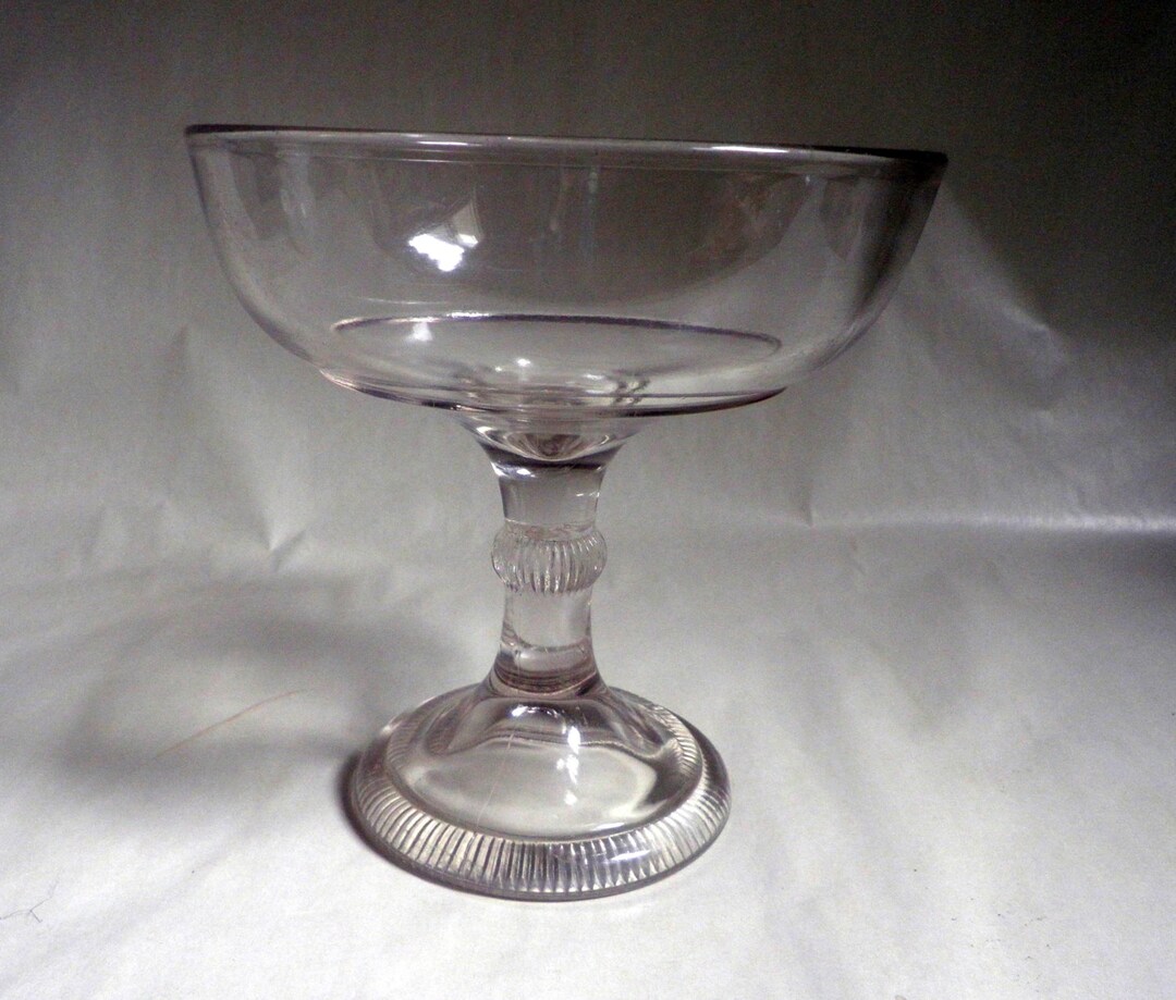 Pale Pink Depression Glass Compote / Pedestal Bowl - Etsy