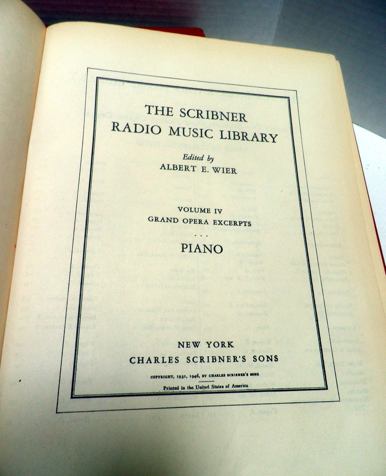 1930-40's SCRIBNER Radio MUSIC Library, 4 Volumes, Sheet Music Books ...