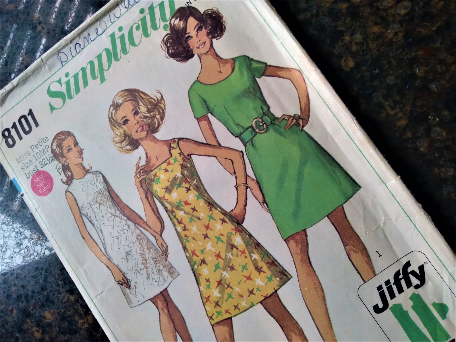 Vintage 1969 SIMPLICITY Sewing Pattern 8101, Size 10 Miss Petite, S8101 ...