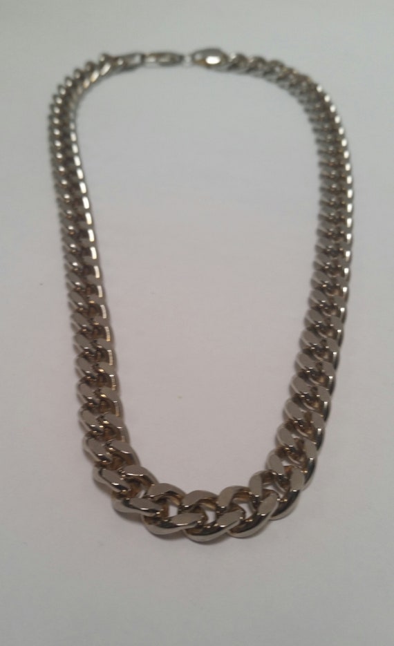 Flat Curb Link Chain Necklace, Steel , 17.5 Flat Curb Link Chain Necklace, Steel , 17.5