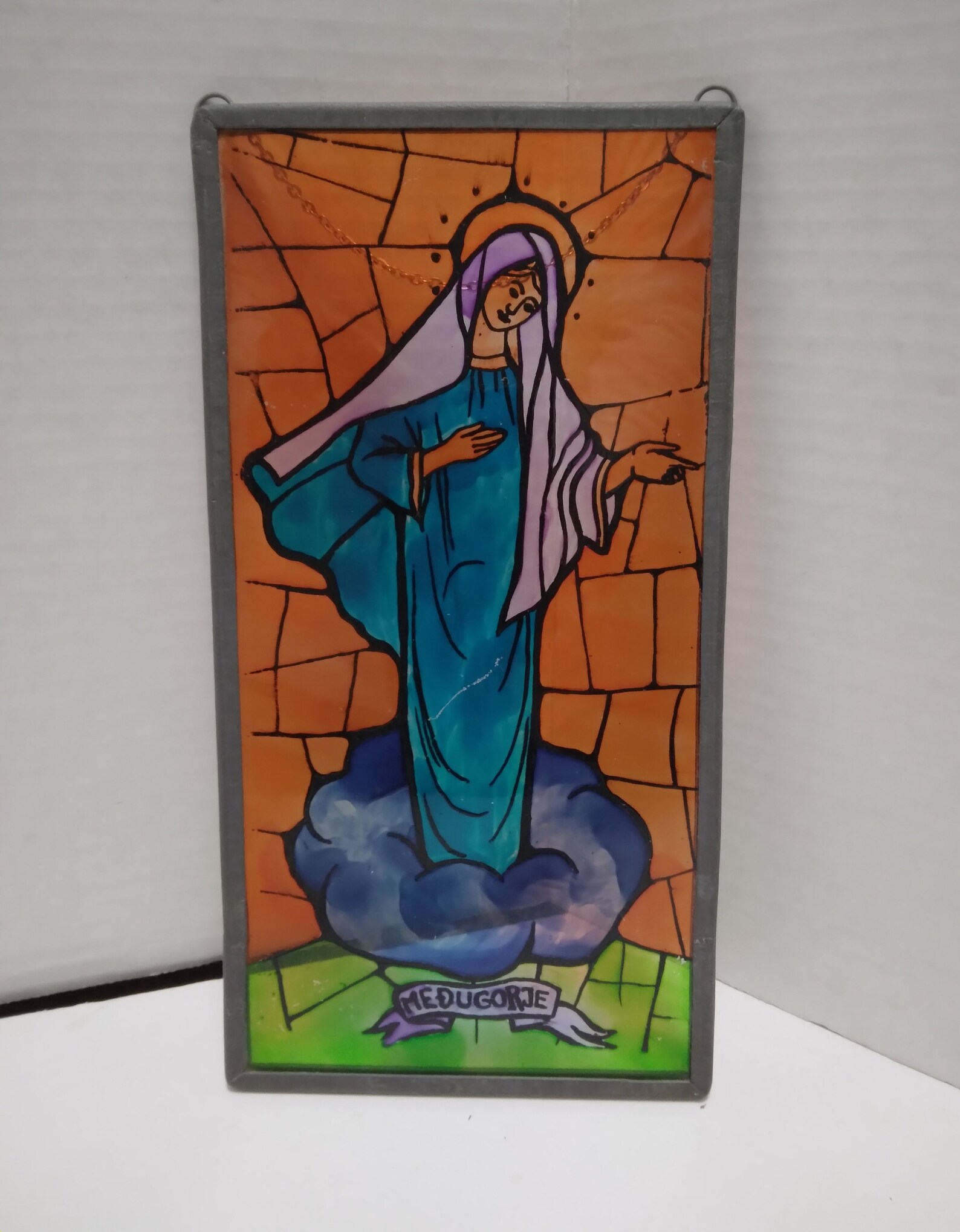 Decaled Glass Window or Wall Hanging, Religious Art, Medjugorje Blessed ...