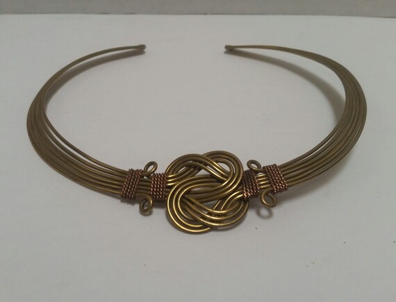 rare vintage CELTIC KNOT Choker necklace, 2 varieties - Gem