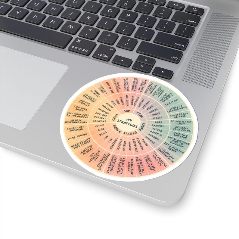 Self-regulation Strategies Feeling Wheel Sticker, Copying Skills Wheel ...