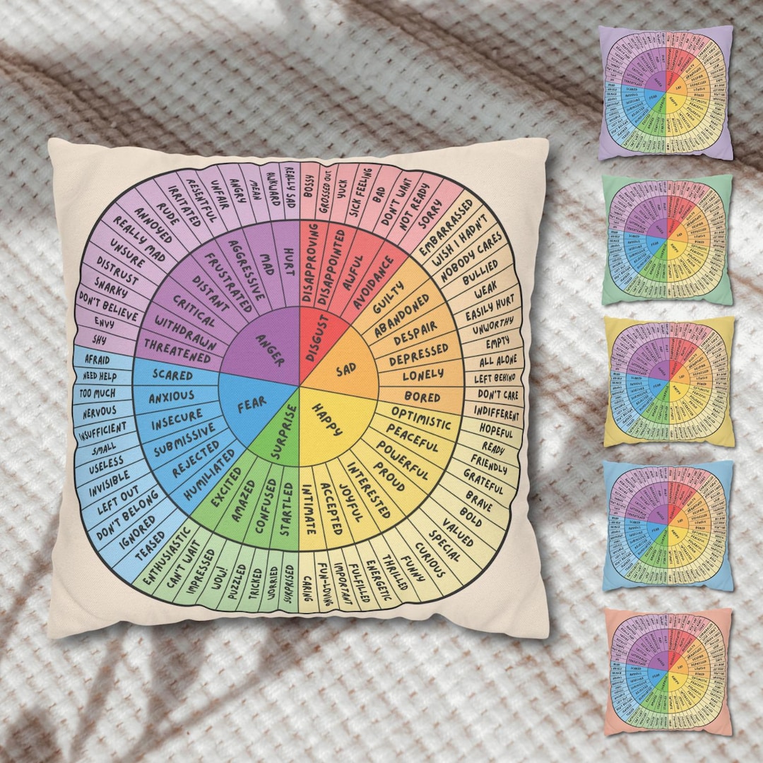 Kids/teens Emotions Feelings Wheel Pillow, School Phycologist Therapist ...