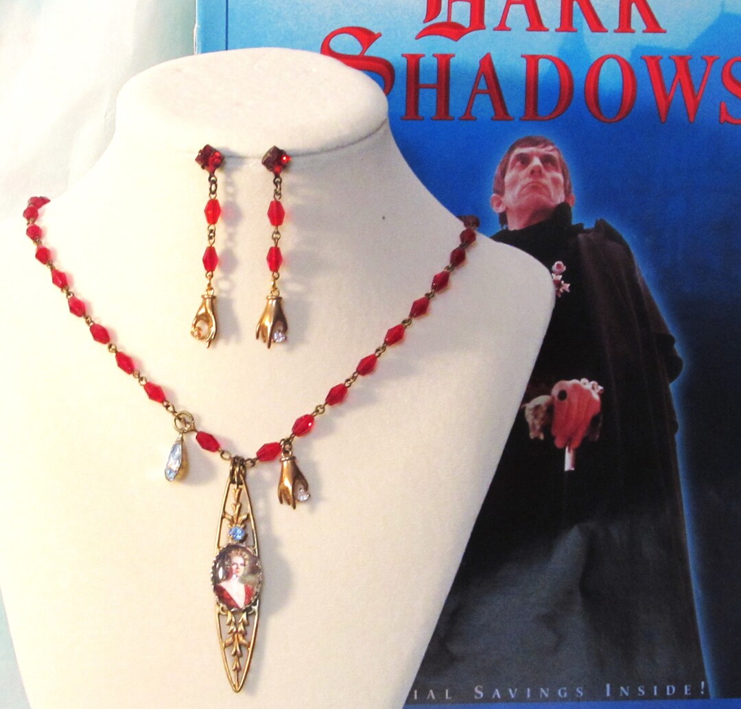 Dark Shadows Angelique Necklace and Earrings Set Victorian Inspired ...