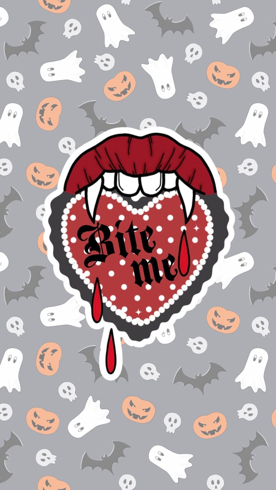 Bite Me” Vampire Fantasy Sticker | Gothic Romance & Halloween Aesthetic ...