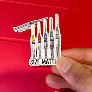 Size Matters Needle Gauge Sticker: Crafting Humor - Etsy