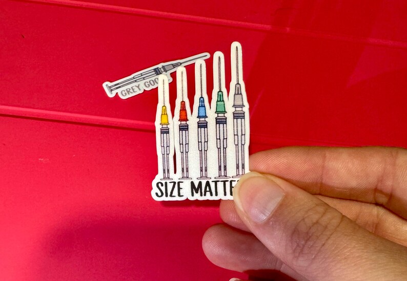 Size Matters Needle Gauge Sticker: Crafting Humor - Etsy