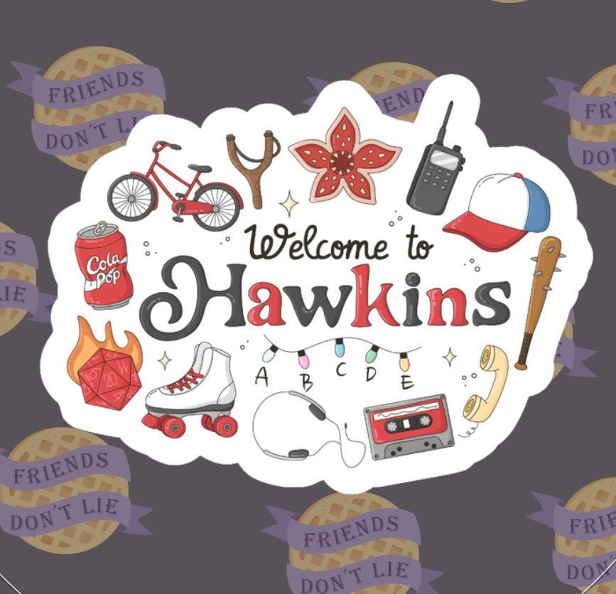 Welcome to Hawkins Sticker – Retro 80s Aesthetic, Cute Stranger Things ...