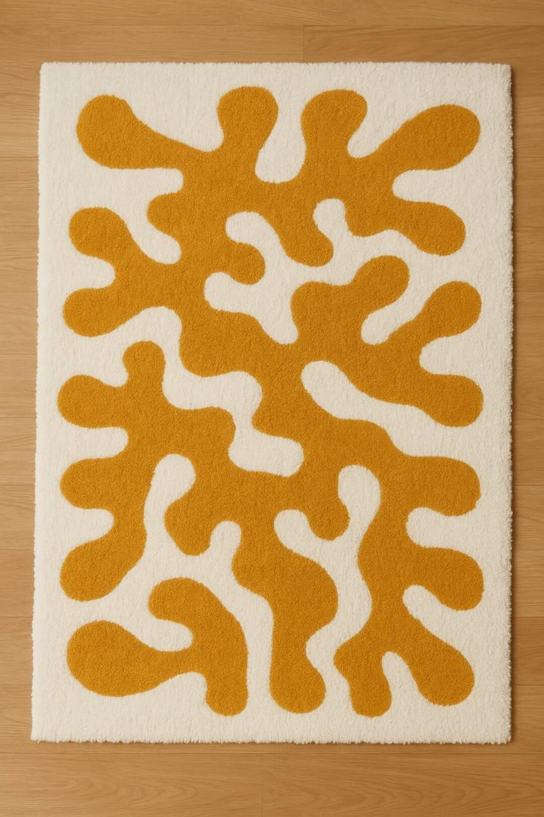 Title: Handmade Hand-tufted Modern Yellow Abstract Design Area Rug - Etsy