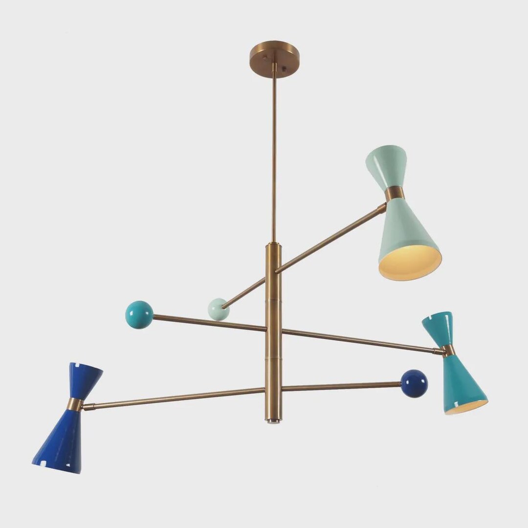 Mid Century Modern Sputnik Chandelier- Stilnovo Inspired Colorful ...