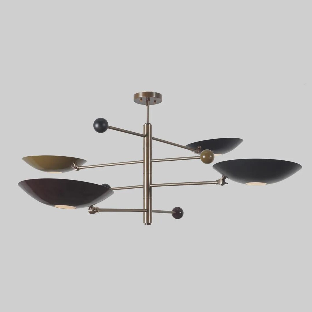 Mid Century Modern Disc Chandelier, Sculptural Multi Arm Ceiling Light ...