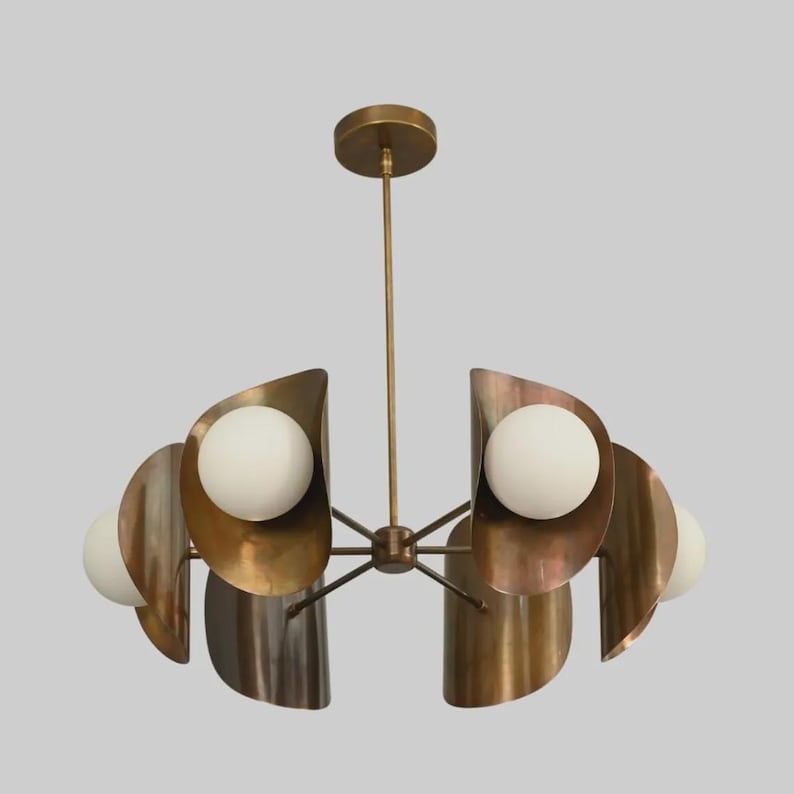 Mid Century Modern Brass Sputnik Chandelier – Atomic Style Multi Arm ...