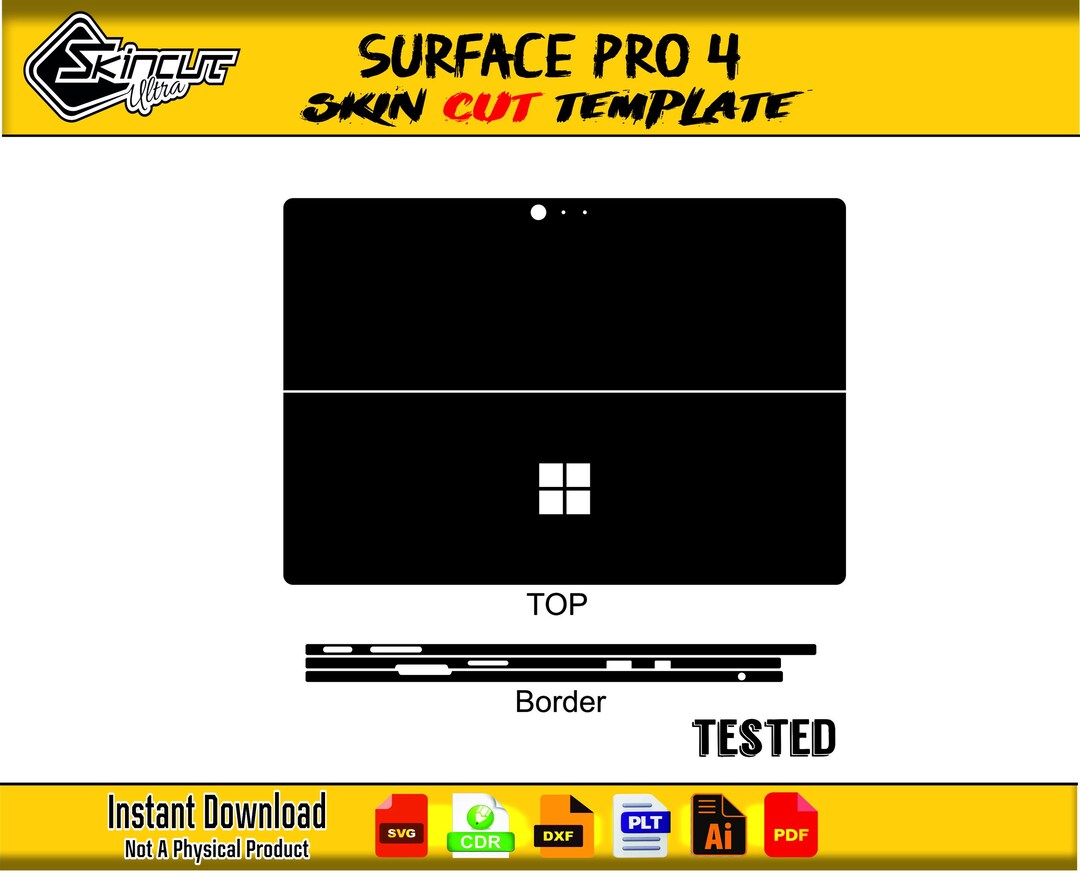 Surface Pro 4 Skin Template Vector Skin Layout Skin Die Cuts File Svg ...
