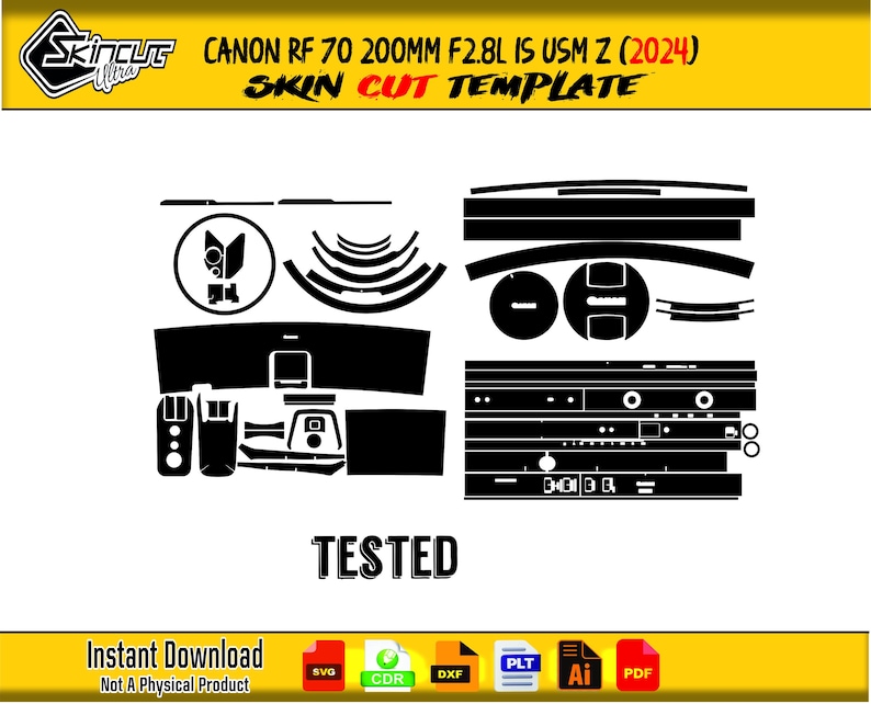 Canon RF 70 200mm F2.8L IS Usm Z 2024 Skin Template Vector File Skin ...