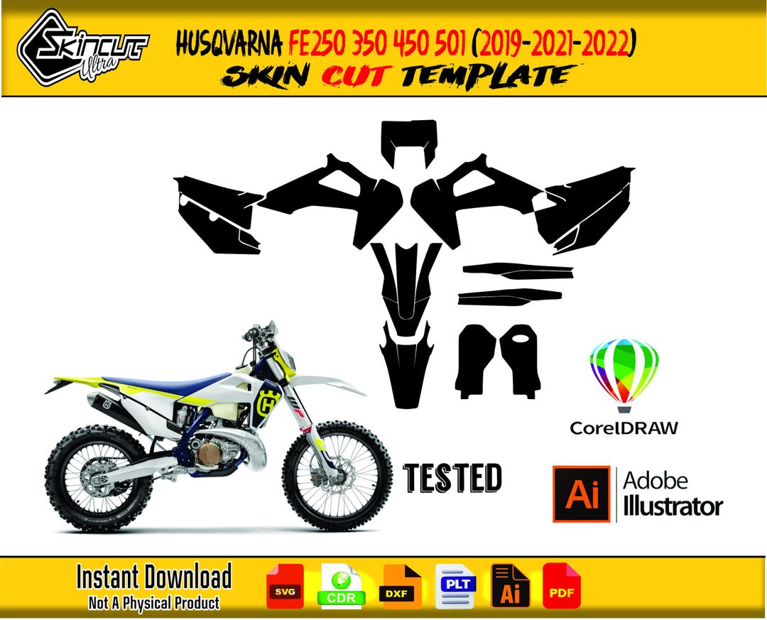 Husqvarna FE250 350 450 501 (2019-2021-2022) Skin Vector Template File ...