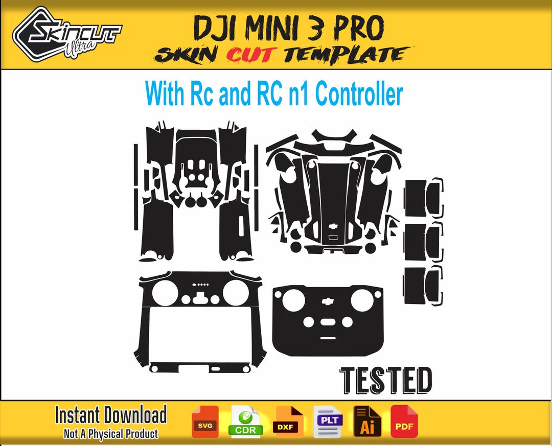 DJI Mini 3 Pro Skin Template Vector Skin Layout Skin Die Cuts File Svg ...
