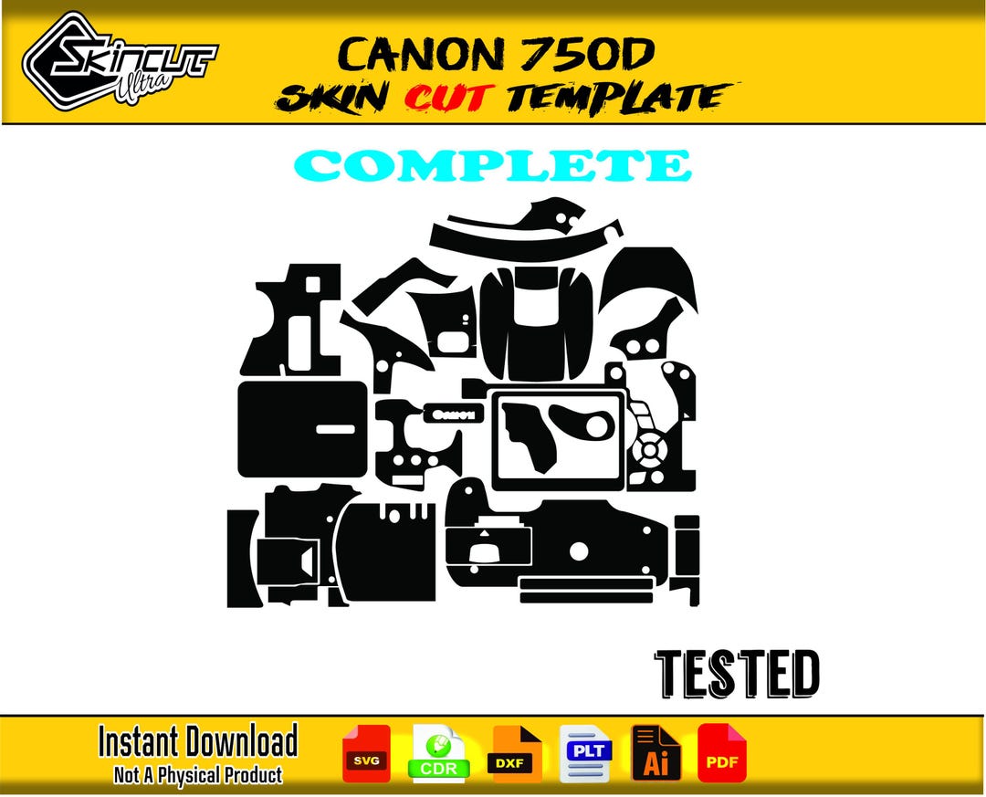Canon 750D Skin Template Vector File Skin Die Cut Skin Template Svg ...