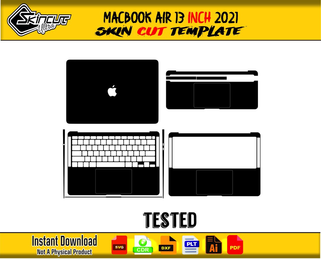 MacBook Air 13 Inch 2021 Skin Cut File Skin Vector Template Layout Skin ...