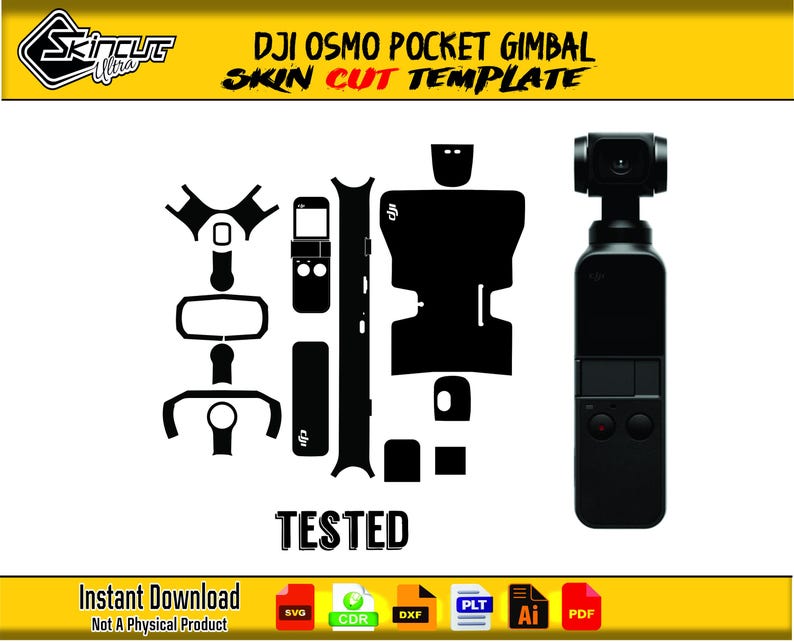 DJI Osmo Pocket Gimbal Skin Vector Template Skin Layout Skin Die Cuts ...