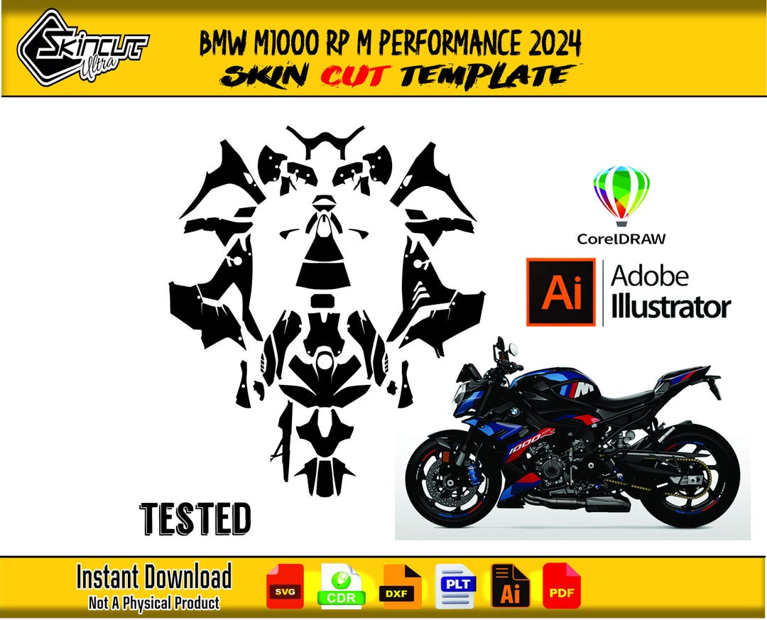 BMW M1000 RP M Performance 2024 Skin Vector Template File Skin Die Cut ...
