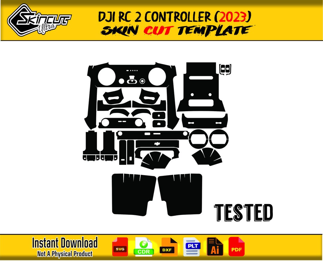 DJI RC 2 Controller 2023 Skin Template Vector File Skin Die Cut Layout ...