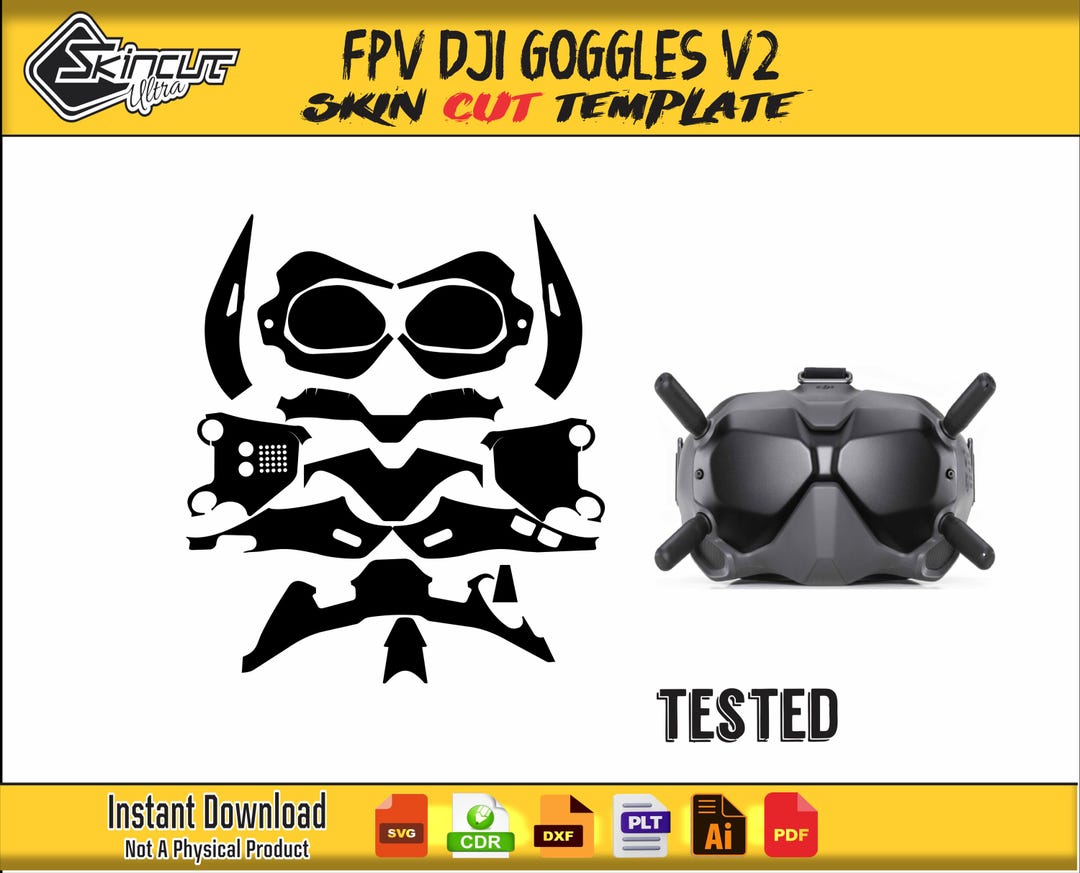 Fpv Dji Goggles V2 Skin Cut File Vector Template Layout Skin Die Cuts ...