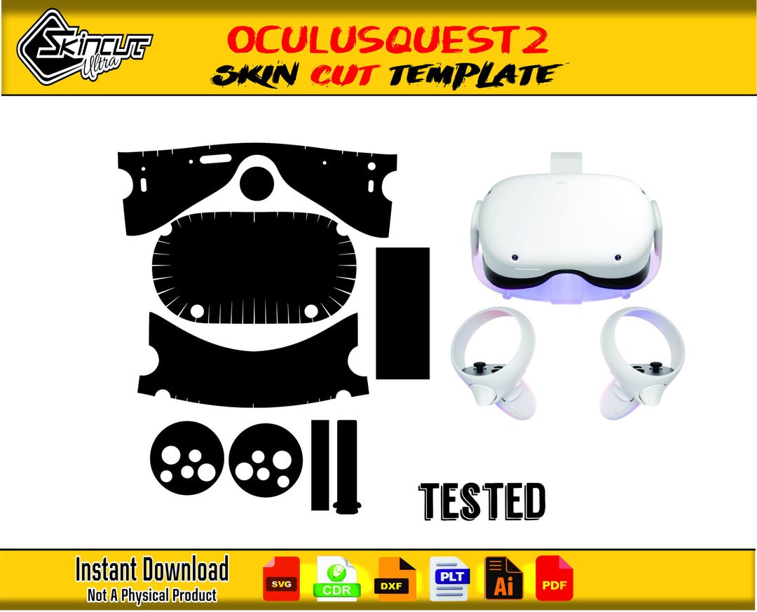Oculus Quest 2 Skin Vector Template Skin Layout Skin Die Cuts File Svg ...