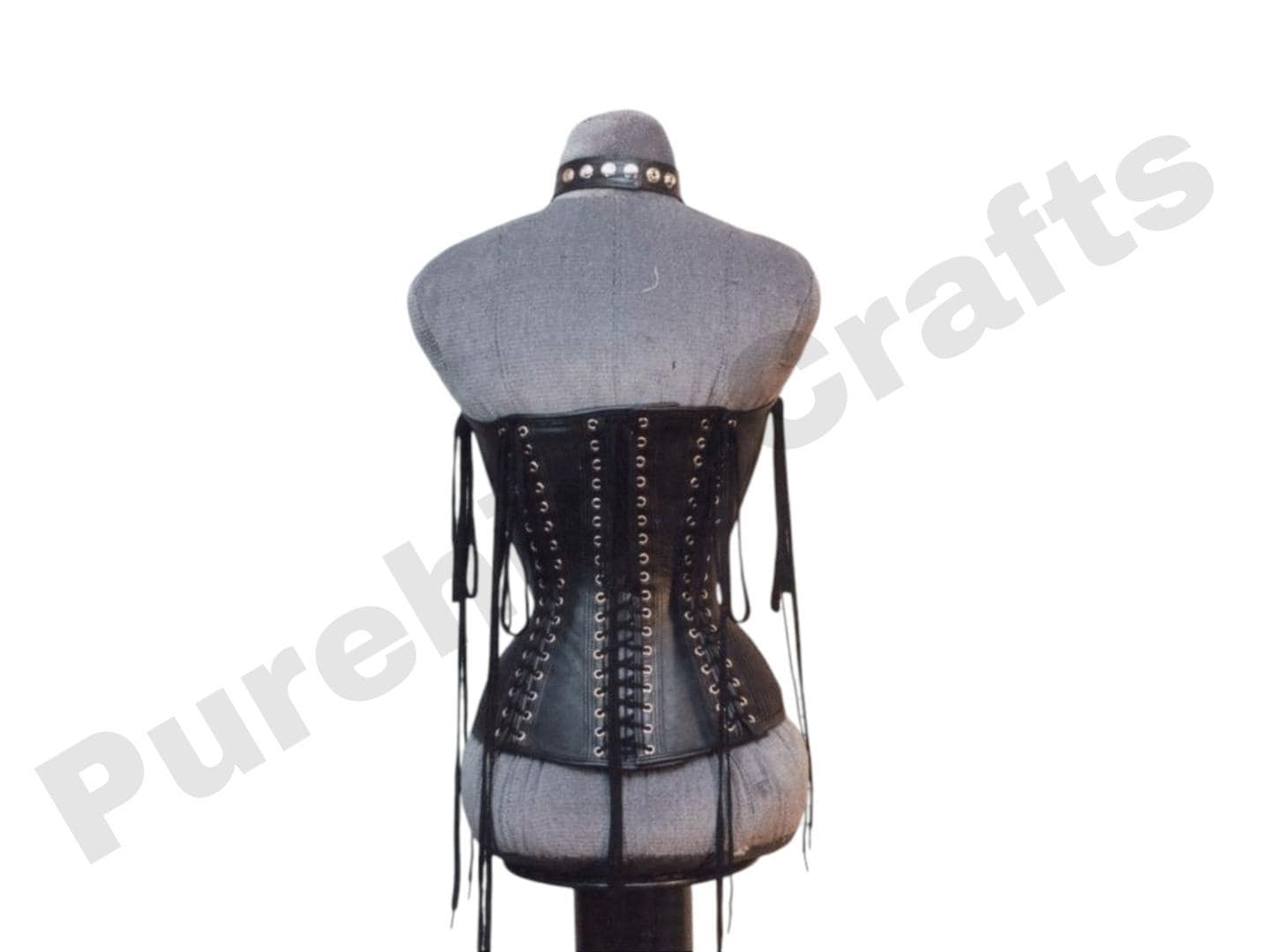 Steel Boned Sheep Leather Overbust Corset for Women's: Waist Training ...