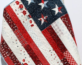 American Flag Homeade Quilt - Etsy