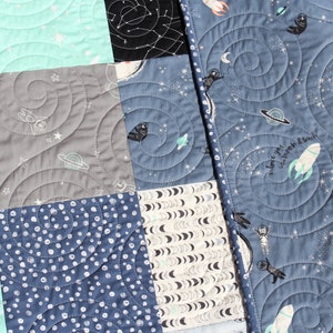 Space Nursery Quilt Bedding Baby Boy Blanket Gift Ideas Stargazer ...