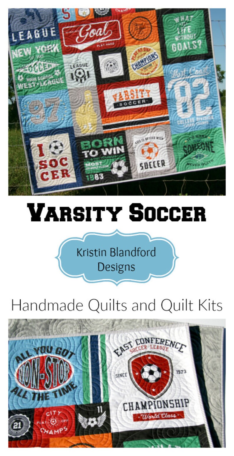 Soccer Quilt, Gift for Him, Patchwork Blanket, Adult Minky, Varsity ...