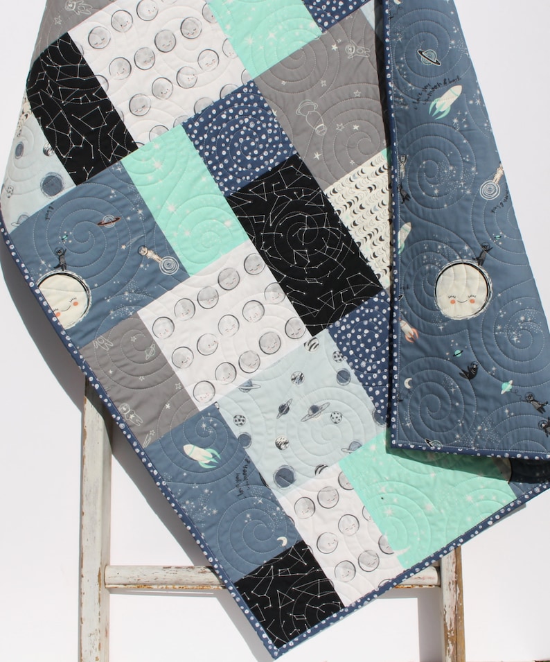 Space Baby Quilts for Sale, Handmade Personalized Gifts, Boy Nursery ...