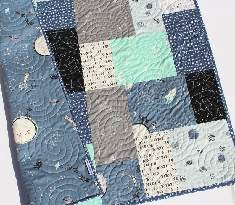 Space Baby Quilts for Sale, Handmade Personalized Gifts, Boy Nursery ...