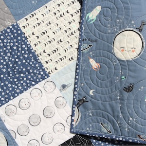 Space Nursery Quilt Bedding Baby Boy Blanket Gift Ideas Stargazer ...