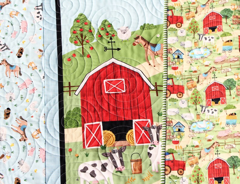 Farm Quilt Barnyard Animals Baby Blanket Boy or Girl Ranch - Etsy