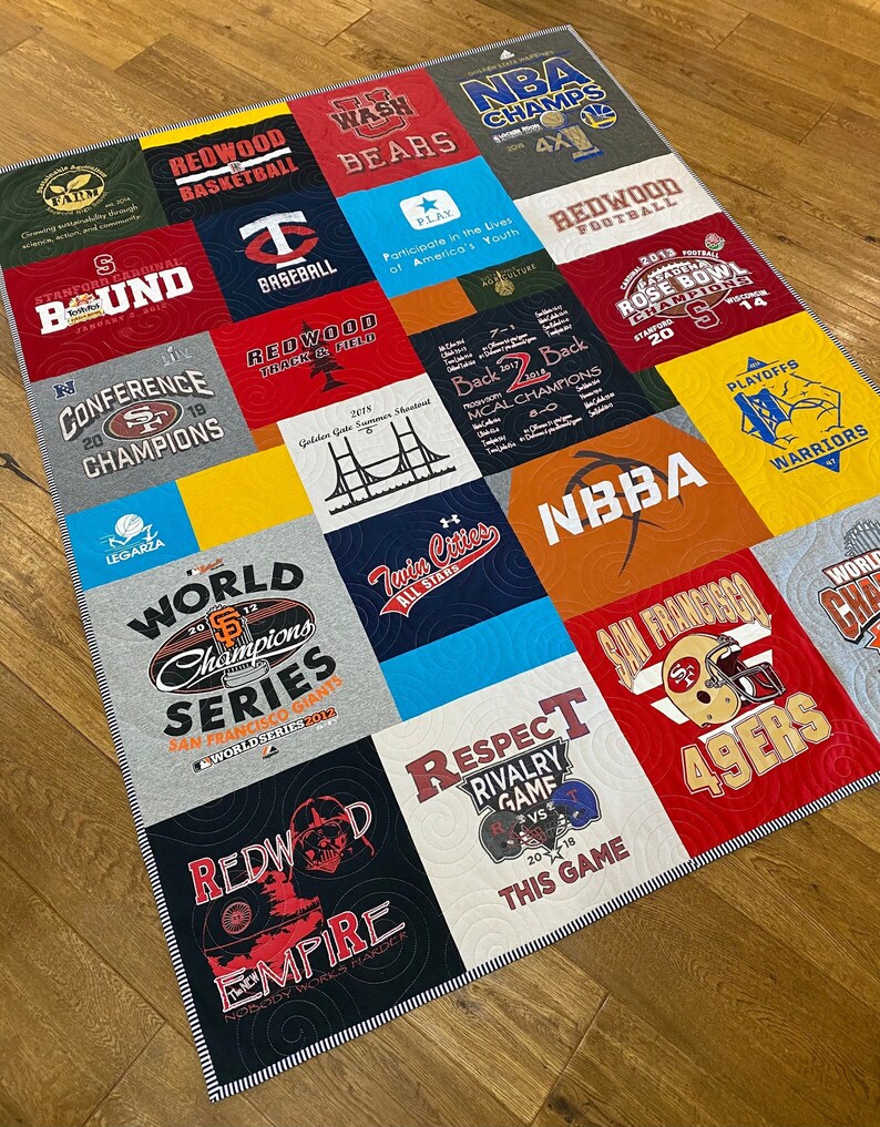 Custom T-shirt Quilt From Clothing – Personalized Memory Blanket ...