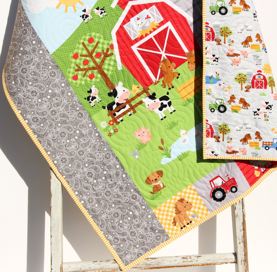 Barnyard Animals Quilt Farm Baby Blanket Boy or Girl Ranch - Etsy