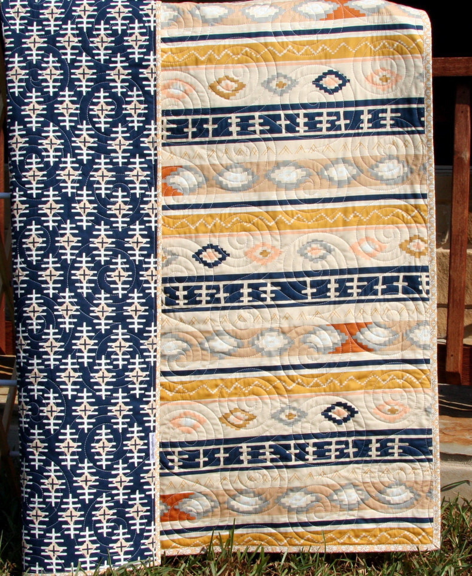 LAST ONE Aztec Baby Boy Tribal Nursery Baby Quilt Crib Bedding | Etsy