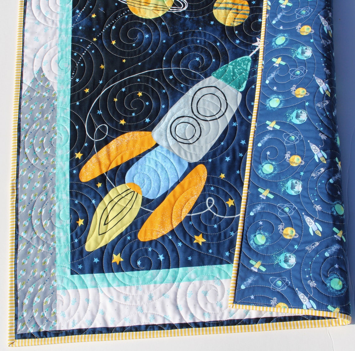 Space Quilt Spaceship Planets Crib Bedding Solar System - Etsy